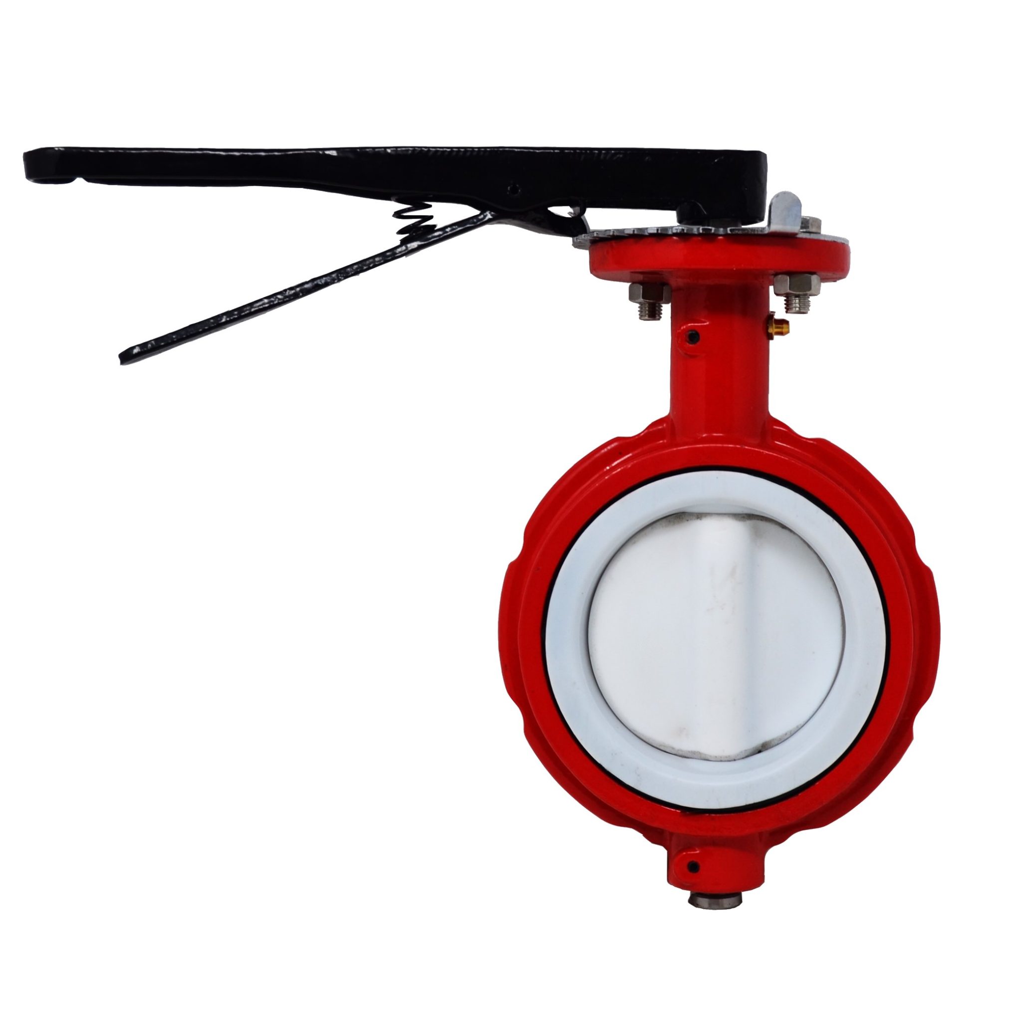 200 PSI Red Short Neck Wafer Style Butterfly Valve, Ductile Iron Body x ...